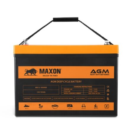 Maxon AGM Heavy Duty Battery MX12-105XHD - Maxon Deep Cycle Batteries